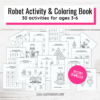 Robot Activity & Coloring Book (ages 3-6) - Team Cartwright Shop