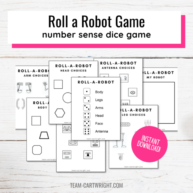 Roll A Robot Printable Game - Team Cartwright Shop